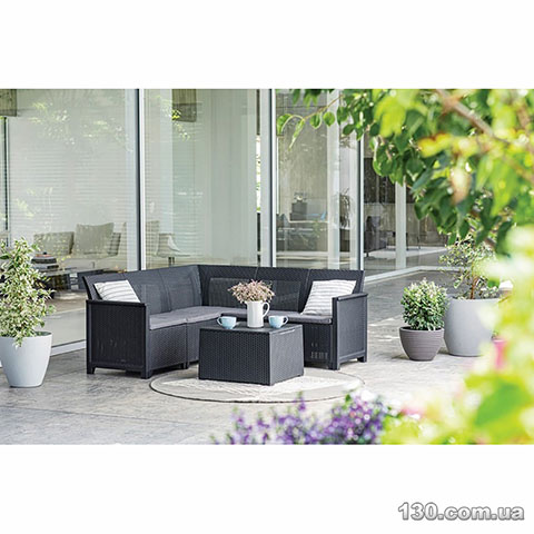 Keter Emma 5 seater Corner — набор туристической мебели цвет серый